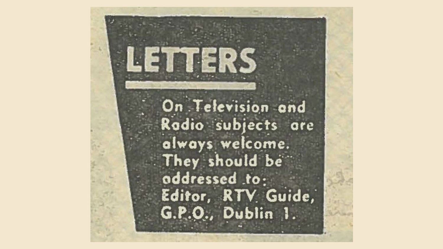 RTÉ Archives | Letters from Viewers and Listeners