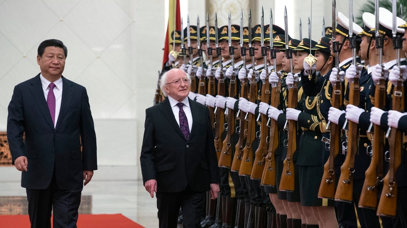 Uachtarán na hÉireann ar chuairt oifigiúil sa tSín