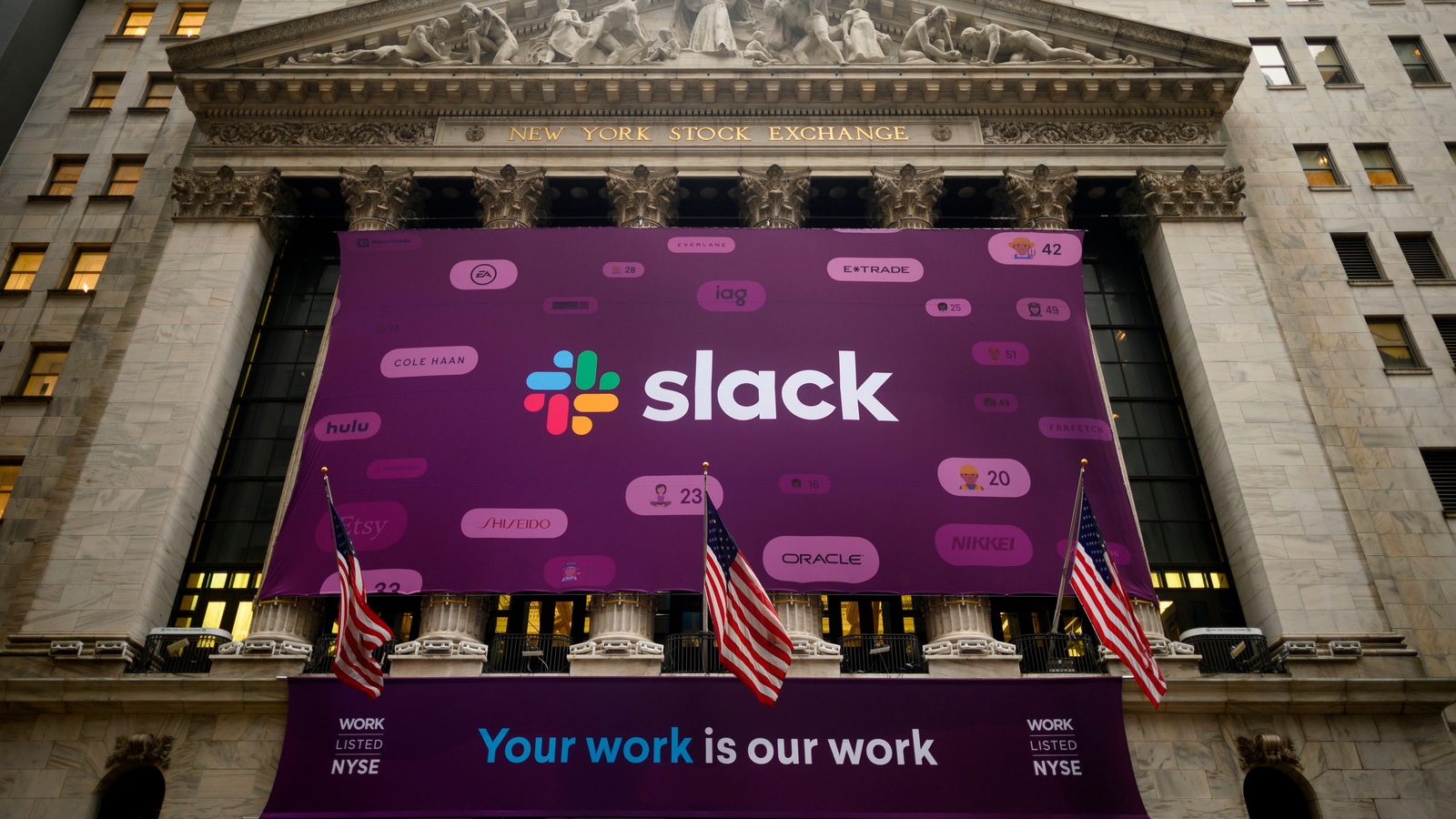 Slack stock surges at debut with firm valued at $23 bn