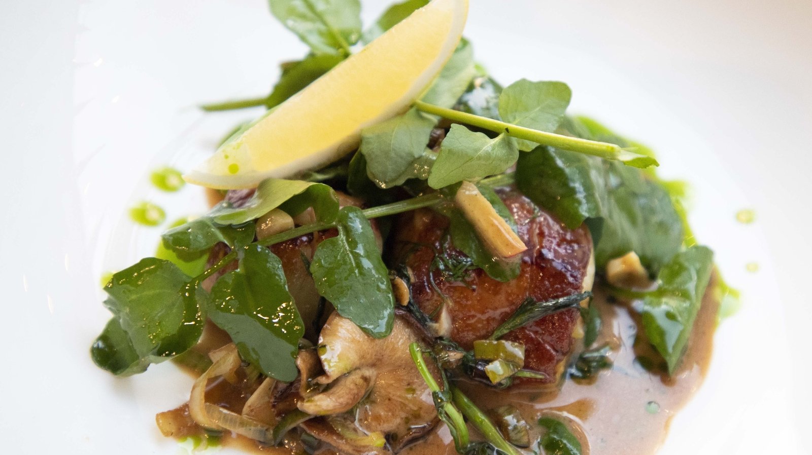 Kevin Aherne's Scallops with Watercress Salad