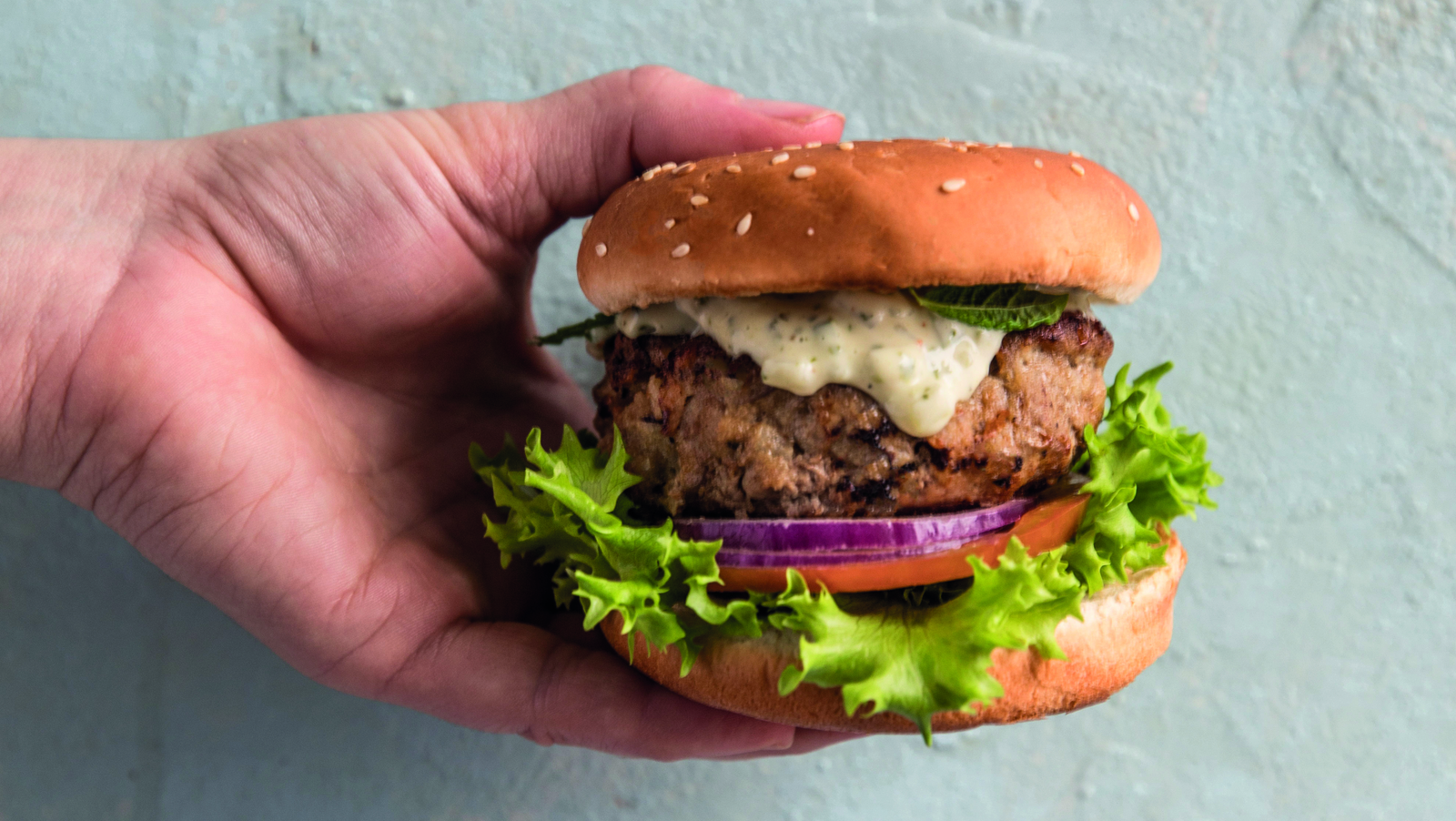 Trisha's Lamb burgers with tzatziki and salad