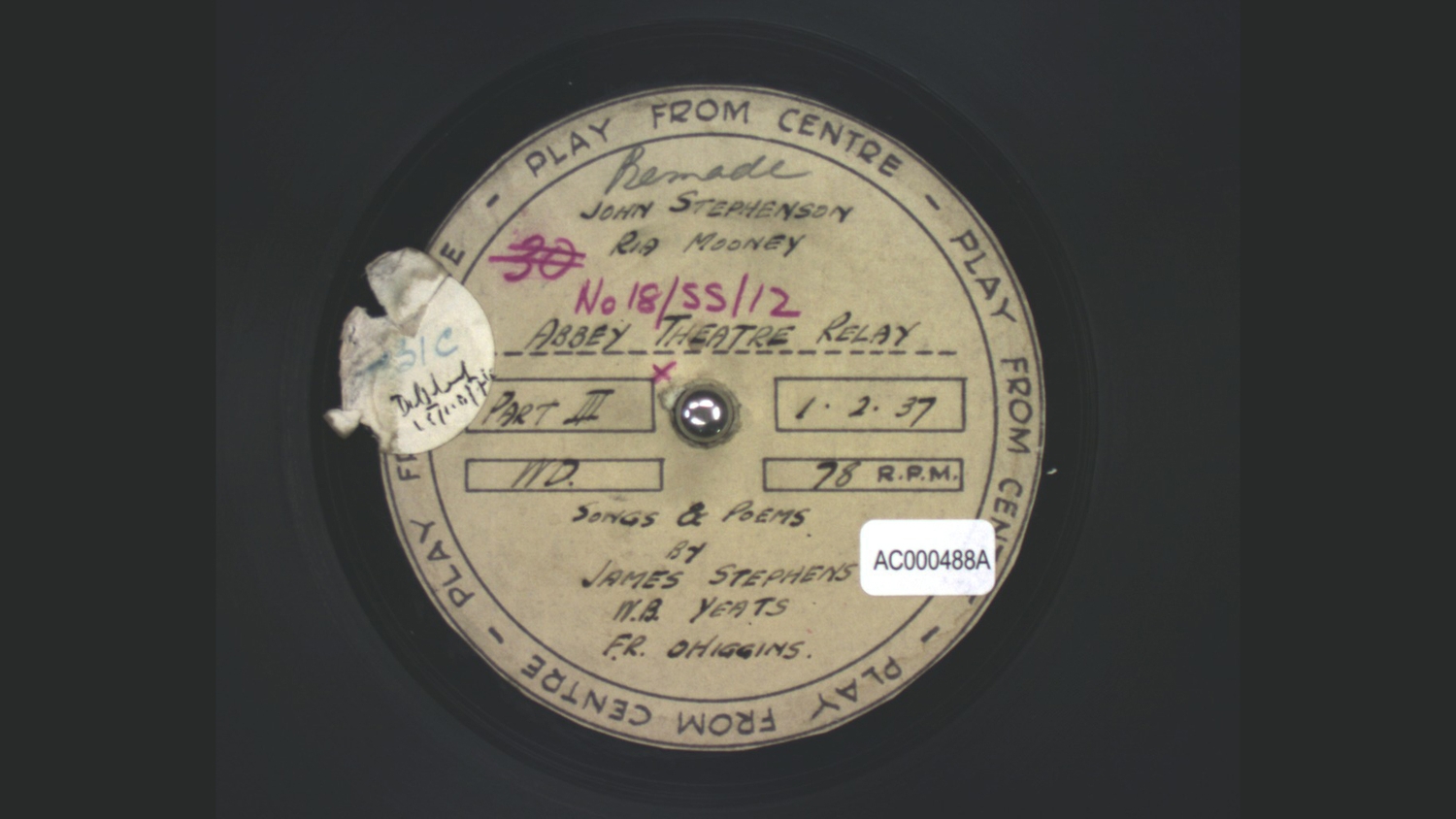 RTÉ Archives | Collections | Abbey Theatre Relay : The Rivals