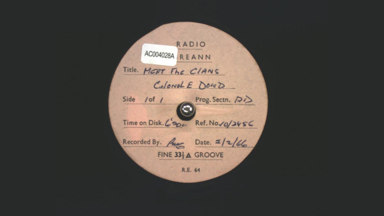 RTÉ Archives | Collections | Meet The Clans : Colonel Edward Dowd