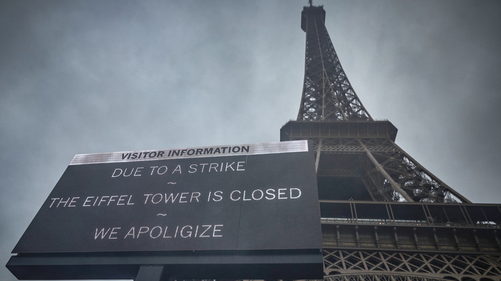 Eiffel Tower closed as staff go on strike