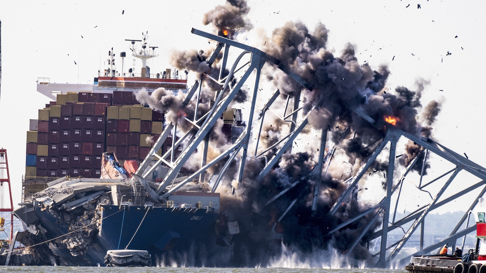 Baltimore bridge demolished with controlled explosions