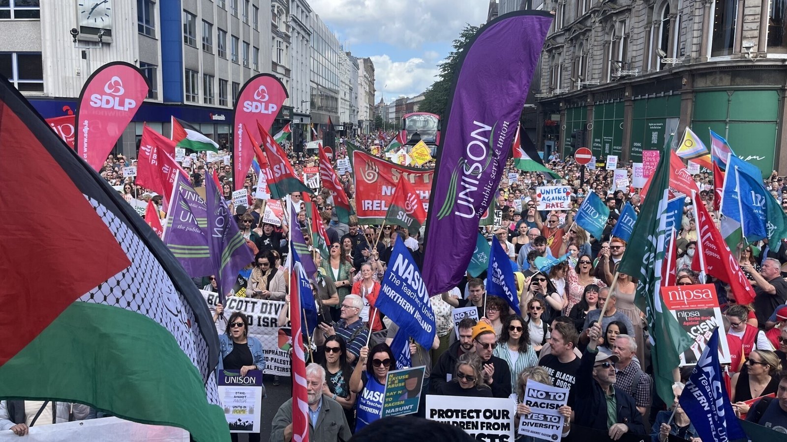 Several thousand take part in Belfast anti-racism rally