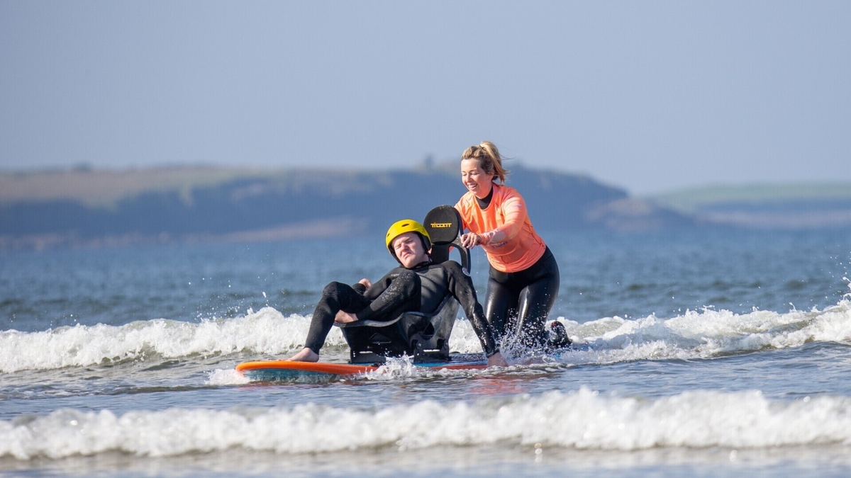 Donegal company aims to make surfing more accessible with seated surfboard | Morning Ireland ...