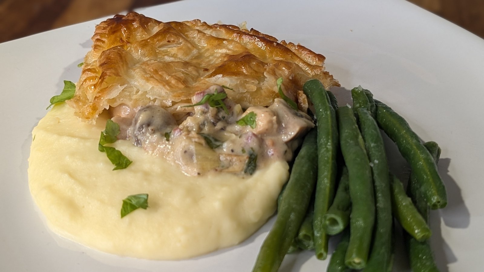 Sarah Butler's chicken, mushroom & leek pie: Today