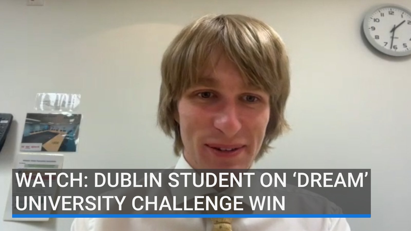 Watch: Dublin student on 'dream' University Challenge win