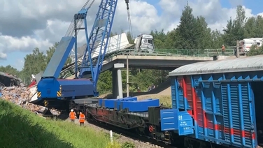 Video | Emergency services attend the scene in Bryansk following bridge ...