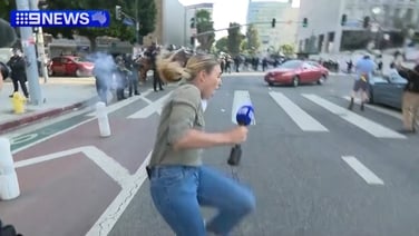Video | Australian journalist hit by rubber bullet during LA protests | RTÉ