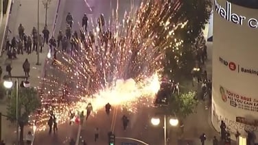 Video | Los Angeles protesters set off fireworks, face off with police ...