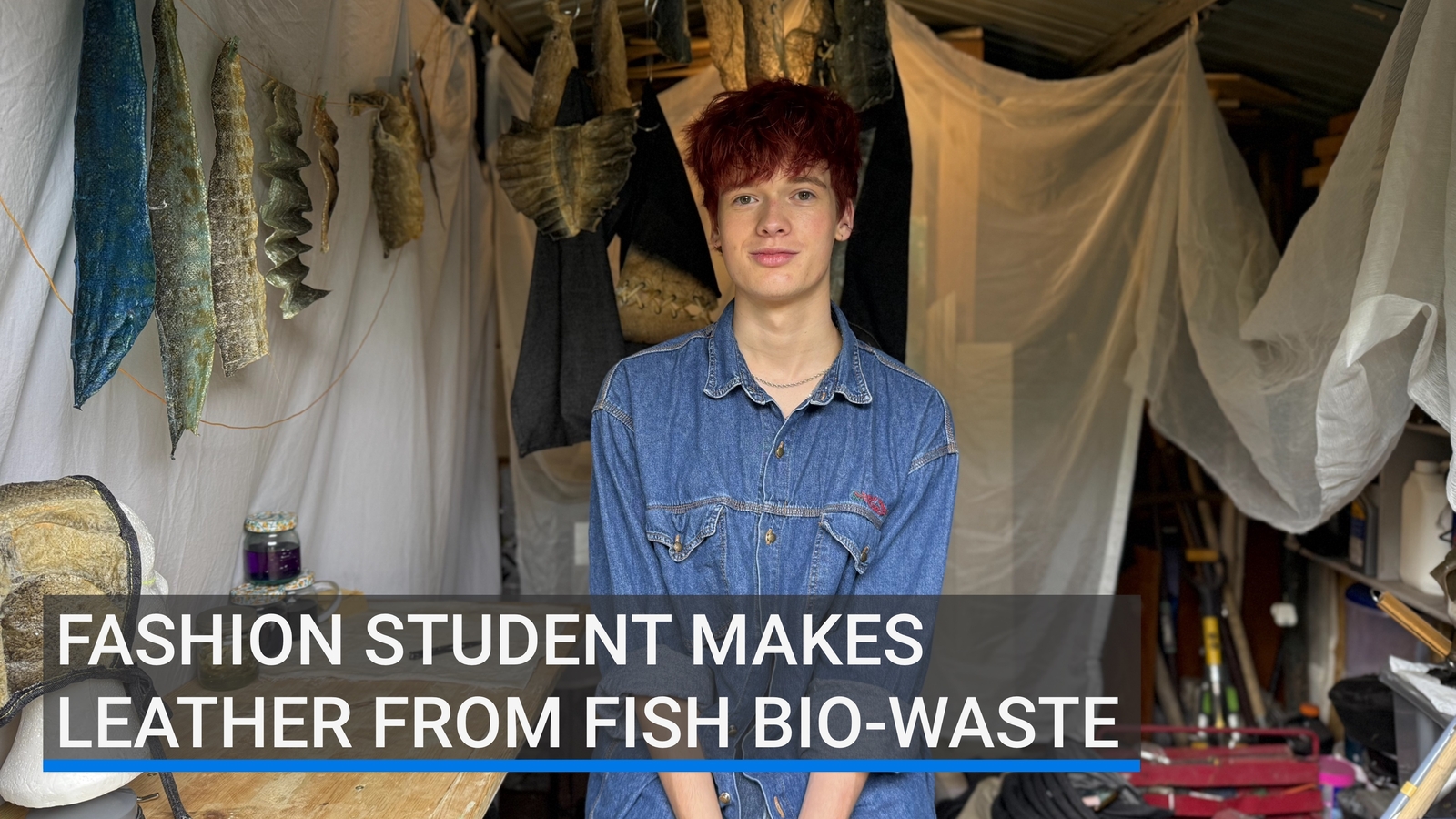 Watch: Fashion student makes leather from fish bio-waste