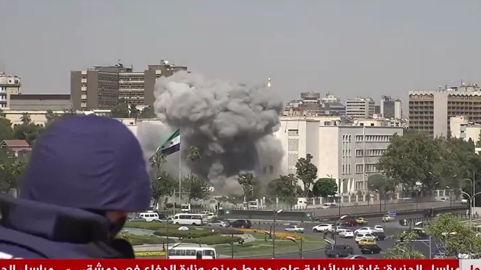 Watch: Moment strikes hit Syria as reporter live on air