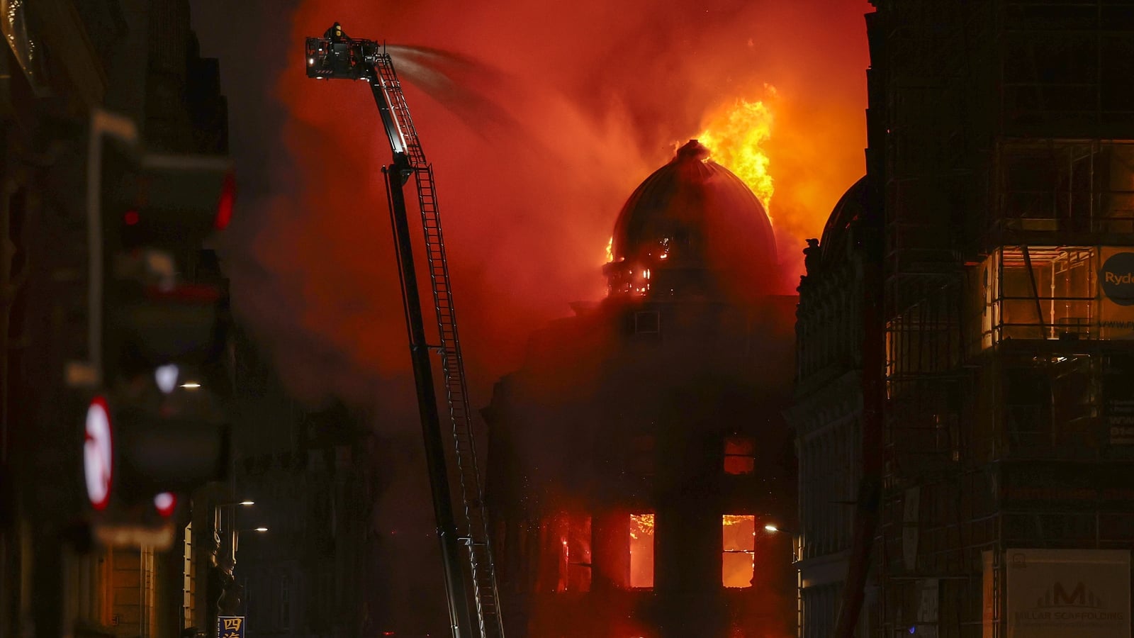 Major damage, partial collapse in Glasgow station fire