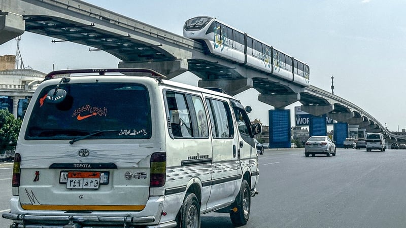 Cairo's new monorail glides above a city struggling below