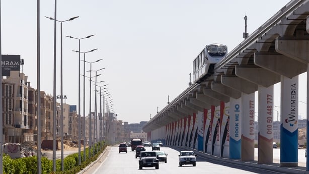 Cairo's new monorail glides above a city struggling below