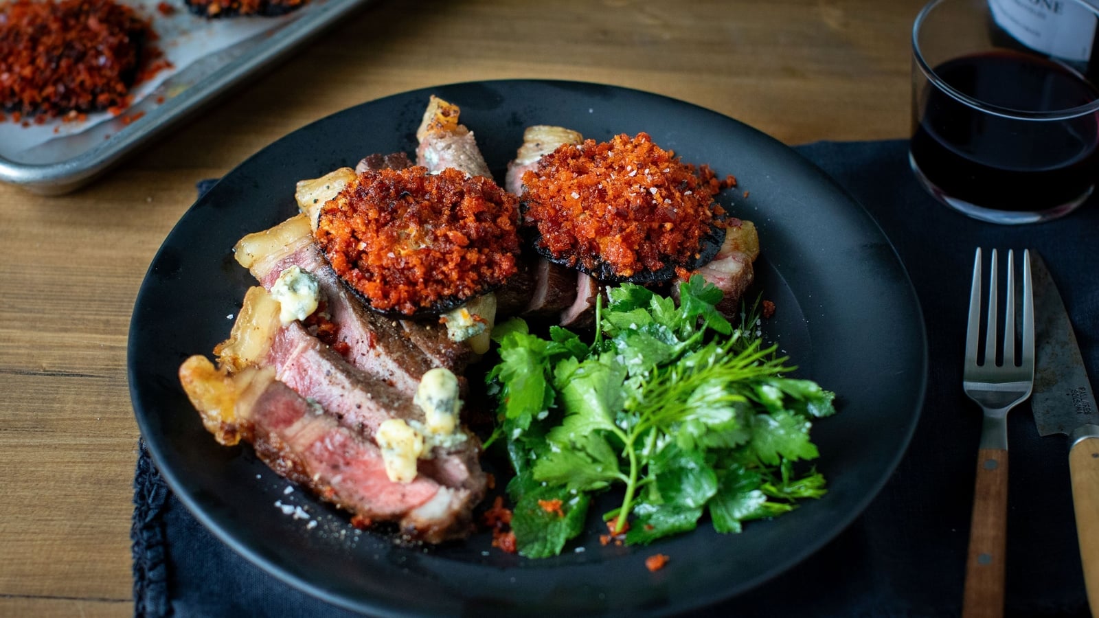 Cook Like a Chef: steak with stuffed mushrooms