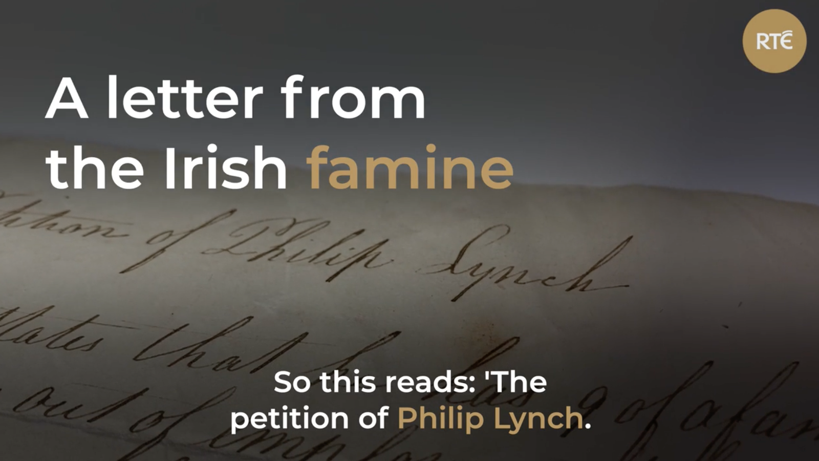 A letter from the Irish Famine